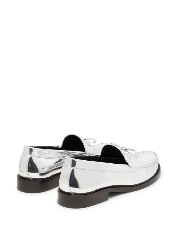 STUART WEITZMAN Lottie Bow Loafers - Silver