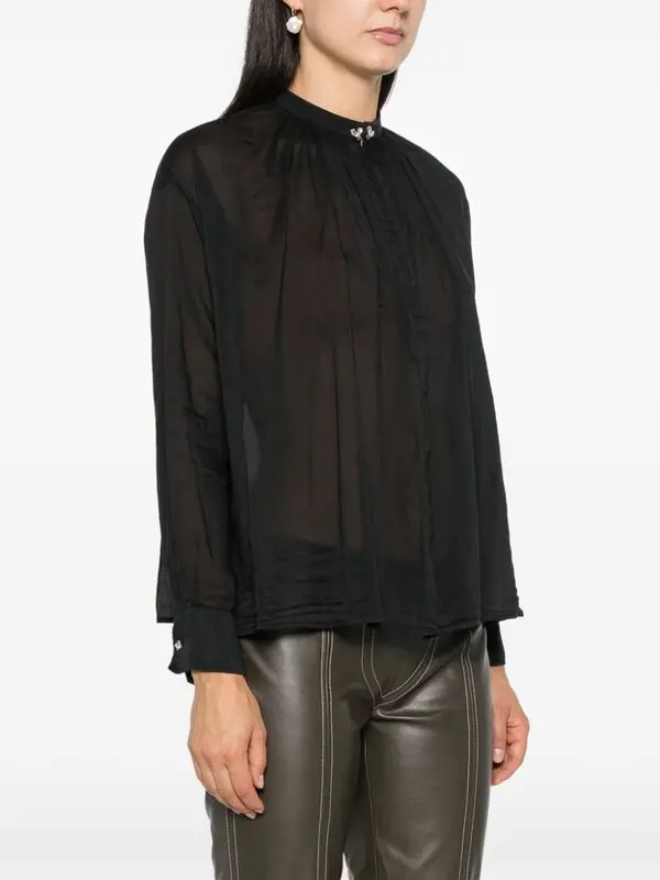 FORTE_FORTE Crystal-embellished Voile Shirt