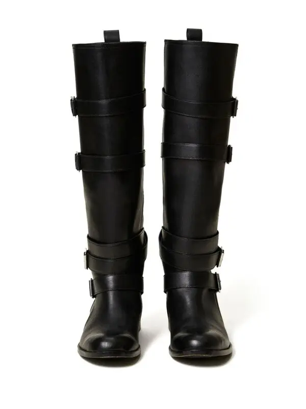 TWINSET Buckle-strap Leather Boots