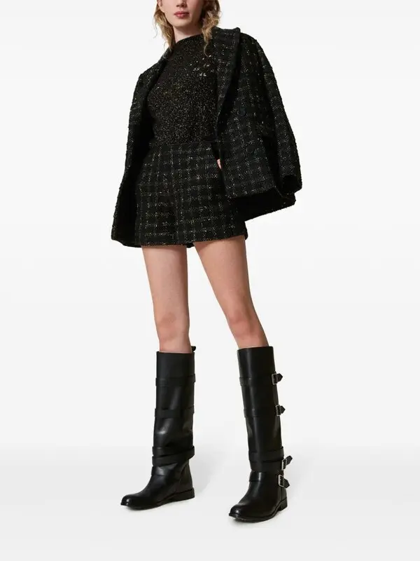 TWINSET Buckle-strap Leather Boots