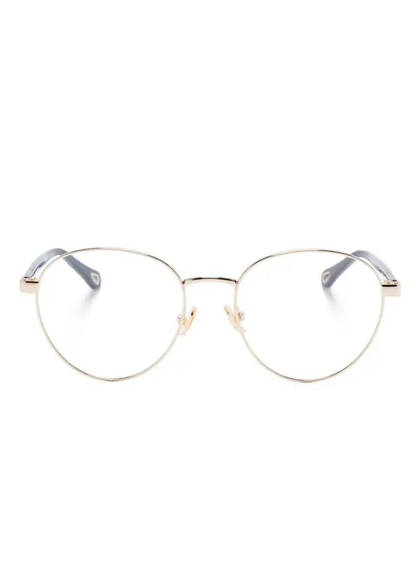 Chloé Round-frame Glasses - Gold