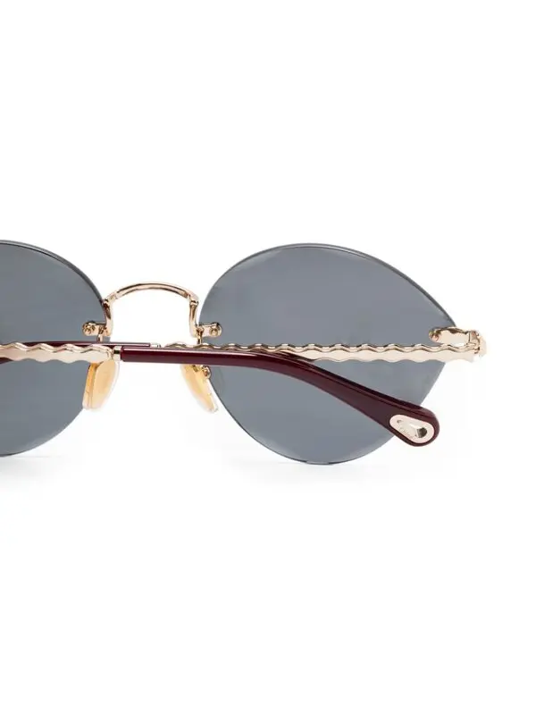 Chloé Rimless Geometric Sunglasses - Gold