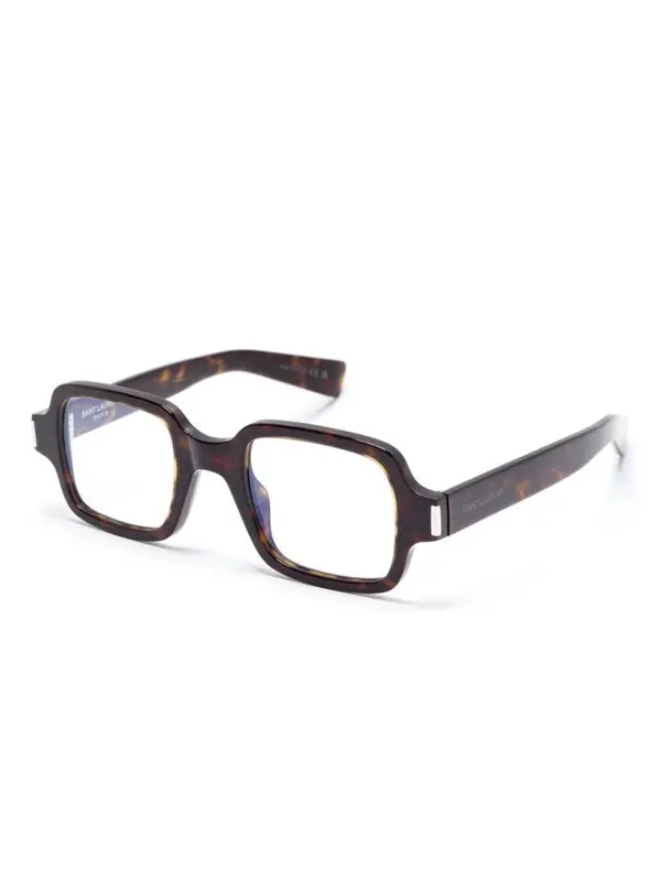 Saint Laurent Tortoiseshell-effect Rectangle Frame Glasses