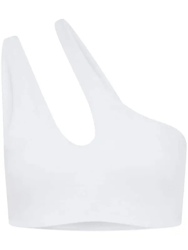 LET'S SWIM One-shoulder Bikini Top - White