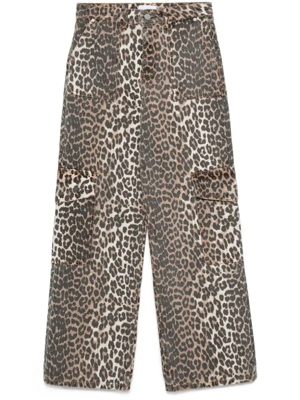GANNI Angi Leopard Print Jeans