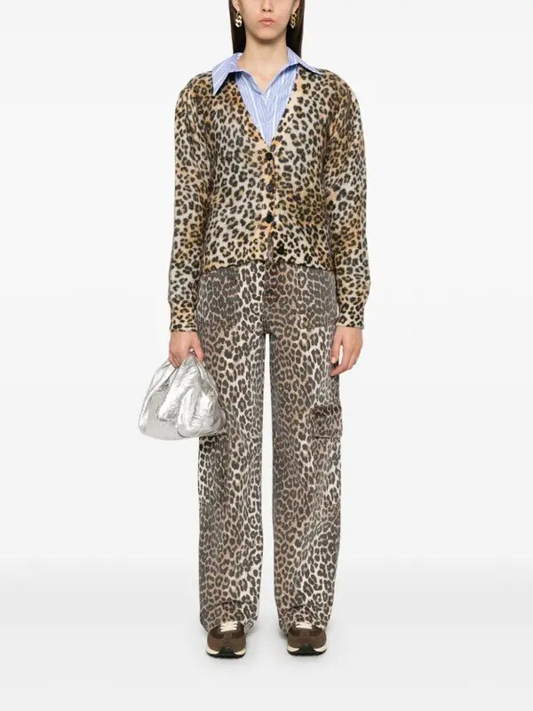 GANNI Angi Leopard Print Jeans