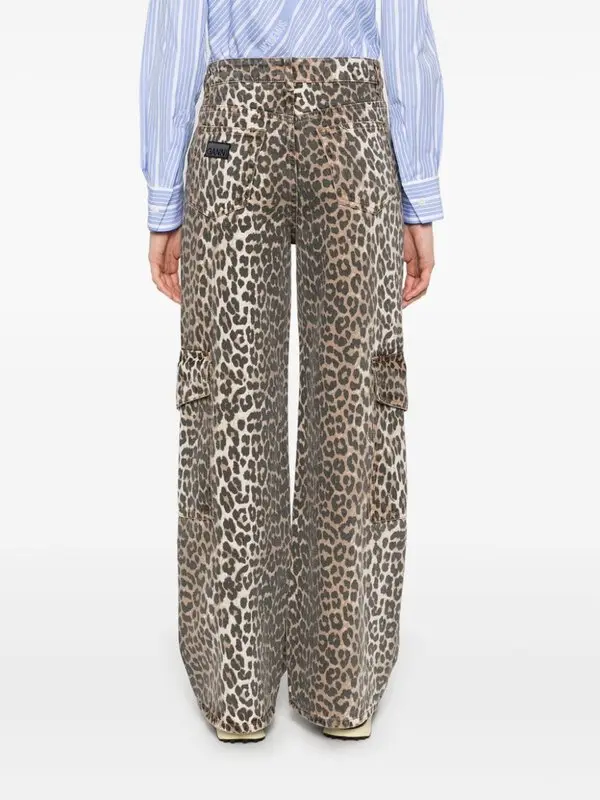 GANNI Angi Leopard Print Jeans