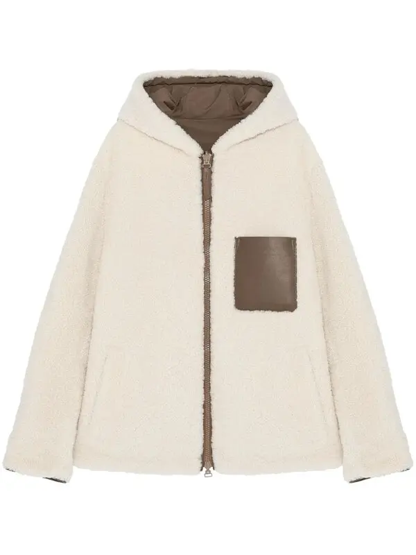 YVES SALOMON Reversible Shearling Hooded Jacket