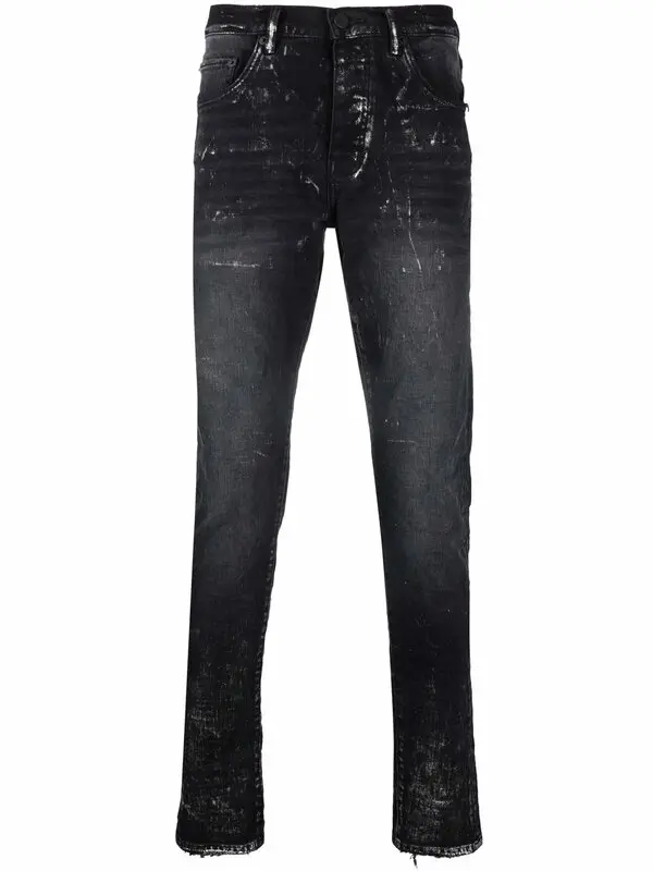 PURPLE BRAND Low-rise Slim-fit Jeans - Black