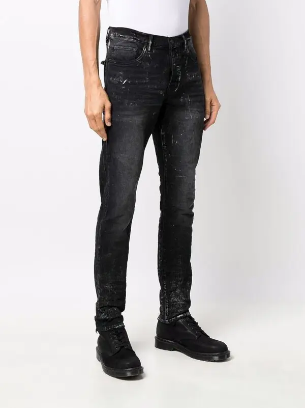 PURPLE BRAND Low-rise Slim-fit Jeans - Black