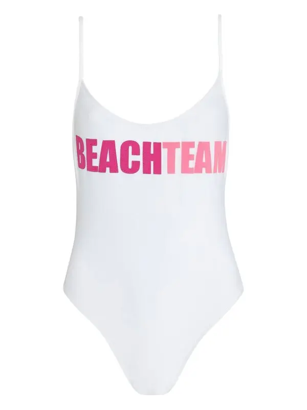 AMIR SLAMA Beach Team One-piece Swimsuit - White
