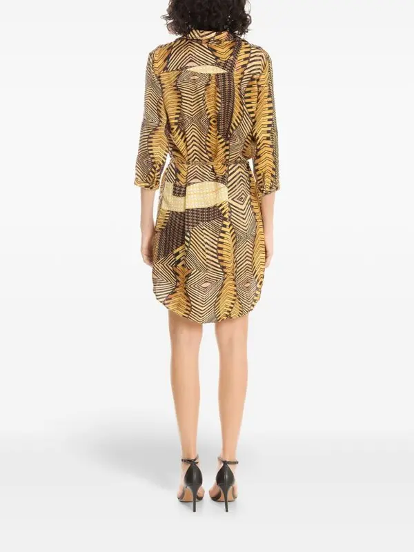 AMIR SLAMA Abstract Print Silk Dress