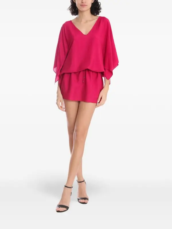 AMIR SLAMA V-neck Mini Beach Dress - Pink