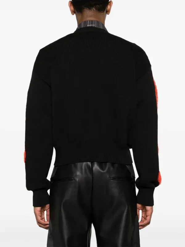 Givenchy Flame-intarsia Logo-embroidered Cardigan - Black