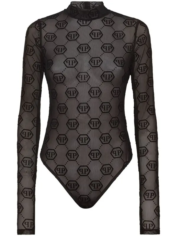 Philipp Plein Monogram Tulle Body