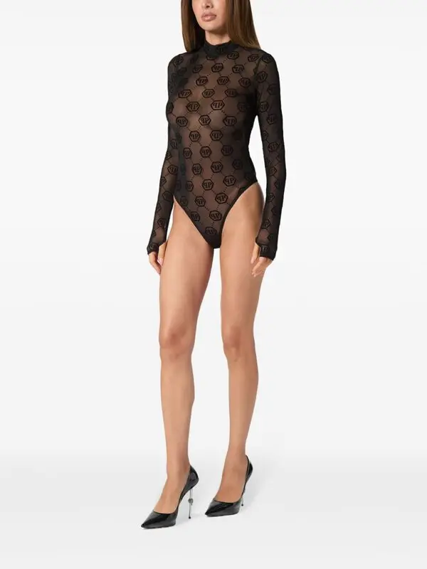 Philipp Plein Monogram Tulle Body