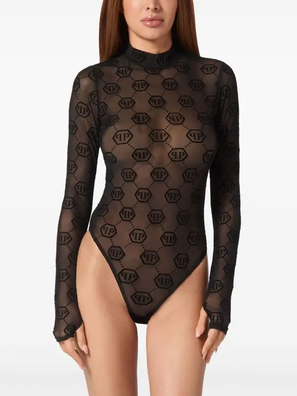 Philipp Plein Monogram Tulle Body