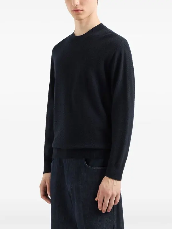 Emporio Armani Chevron-knit Sweater