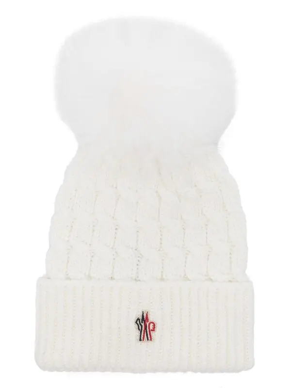 Moncler Pompom Beanie - White