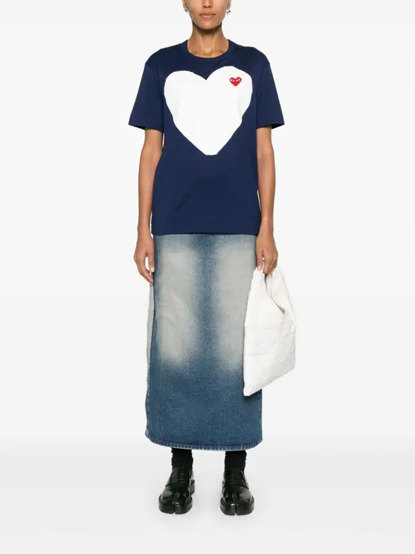 Play Comme Des Garcon Heart-patch T-shirt