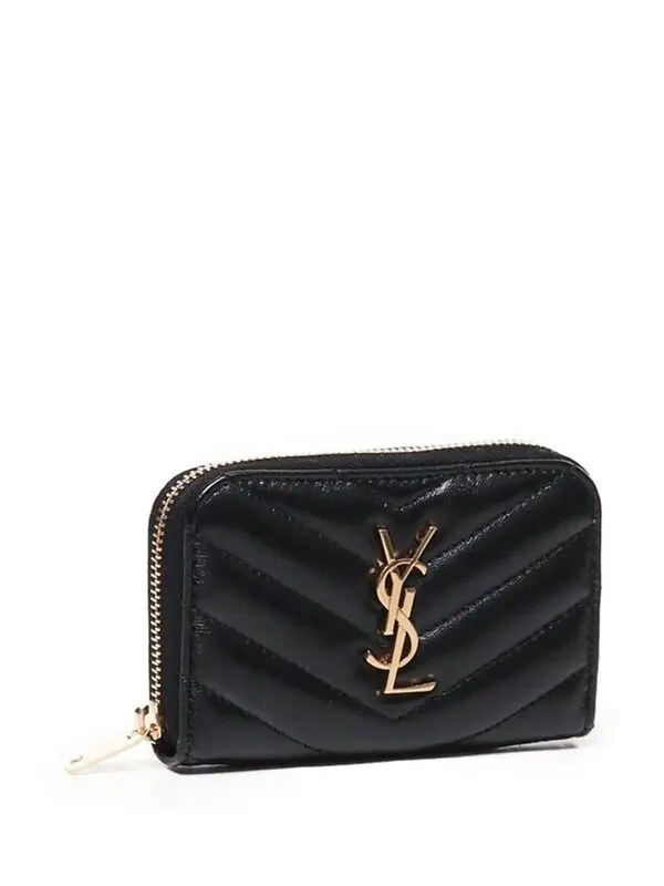 Saint Laurent Cassandre-plaque Wallet - Black