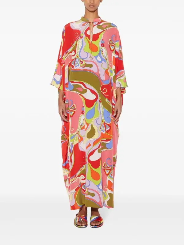 Emilio Pucci Abstract-pattern Print Maxi Dress