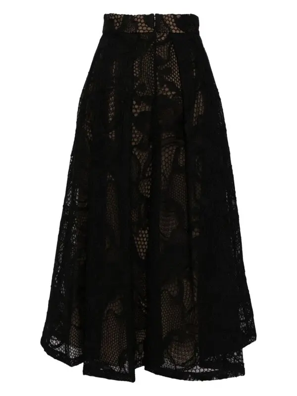 Elie Saab Embroidered Midi Skirt