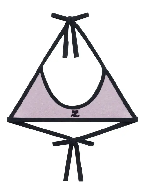 COURREGES Contrasting-trim Bralette - Pink