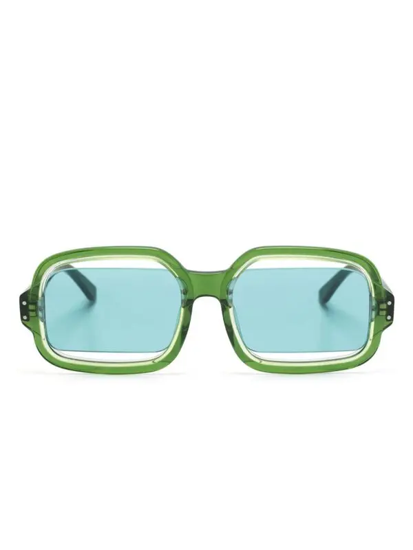 Henrik Vibskov Olga Rectangle-frame Sunglasses - Green