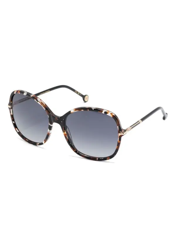 Carolina Herrera Tortoiseshell Effect Oversize Sunglasses