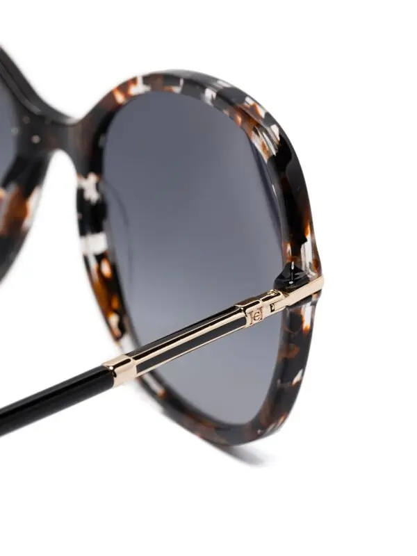 Carolina Herrera Tortoiseshell Effect Oversize Sunglasses