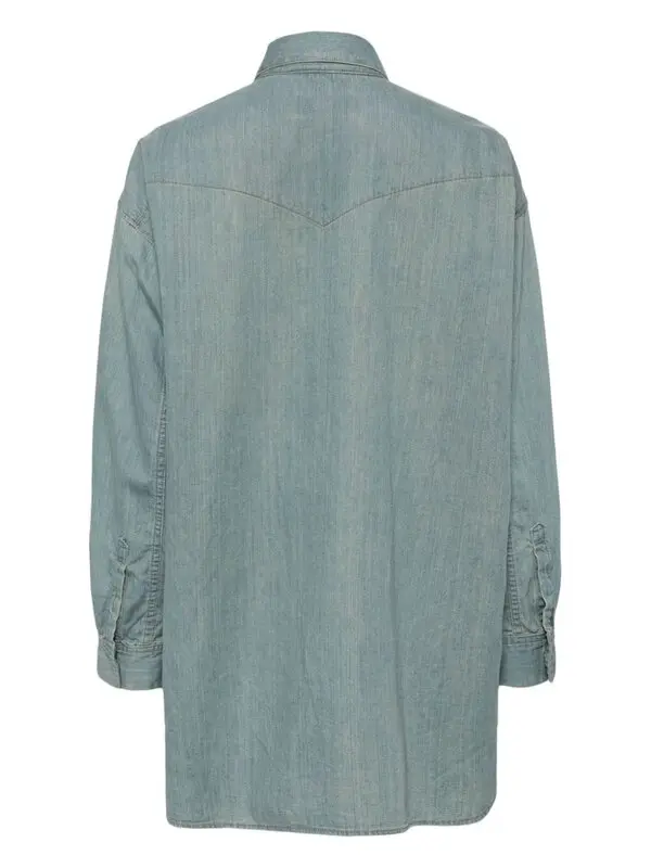 TU ES MON TRESOR The Turquoise Oversized Denim Shirt