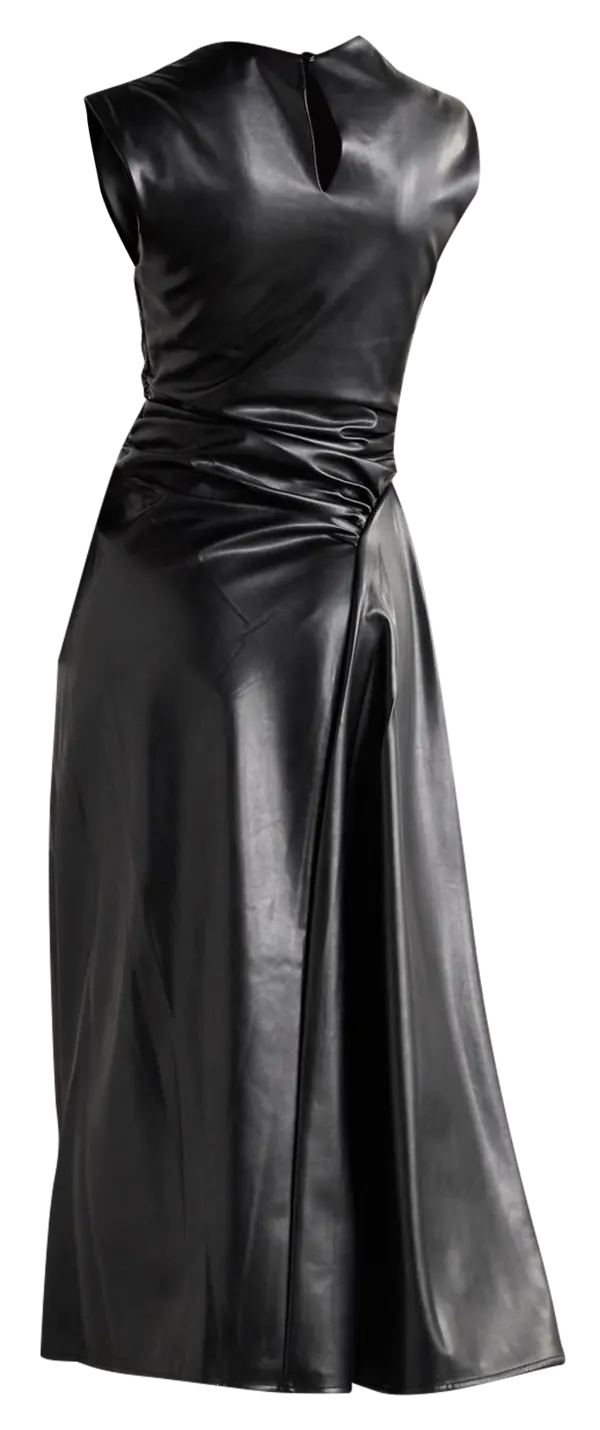 chinese dress ladies Lyle Draped Leather Dress – SIMKHAI main image 1