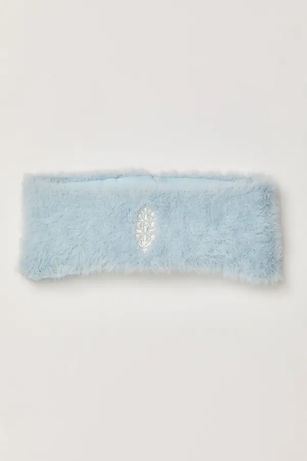 Free People Slopeside Sherpa Earwarmer - Sky Blue/white