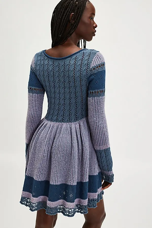 Free People Claudia Mini Dress In Blue Granite Combo - 66% Off |  Editorialist