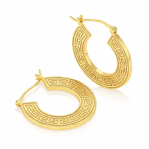 DONATELLO GIAN Name' 30mm Greek Hoop Earrings