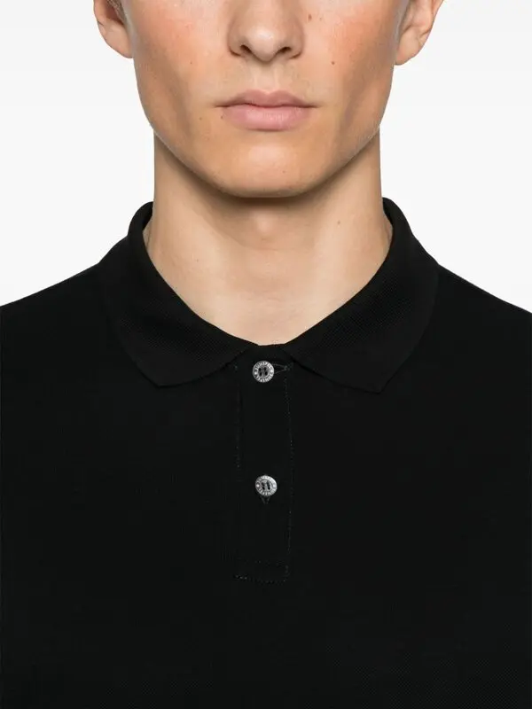 Sunspel Piqué Long-sleeves Polo Shirt - Black