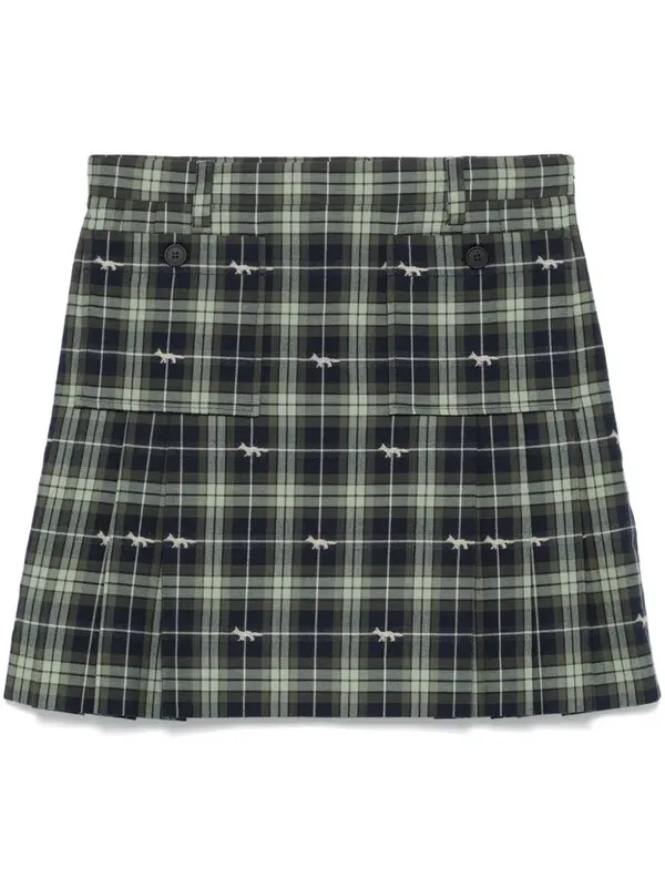 Maison Kitsuné Pocket-embellished Pleated Mini Skirt