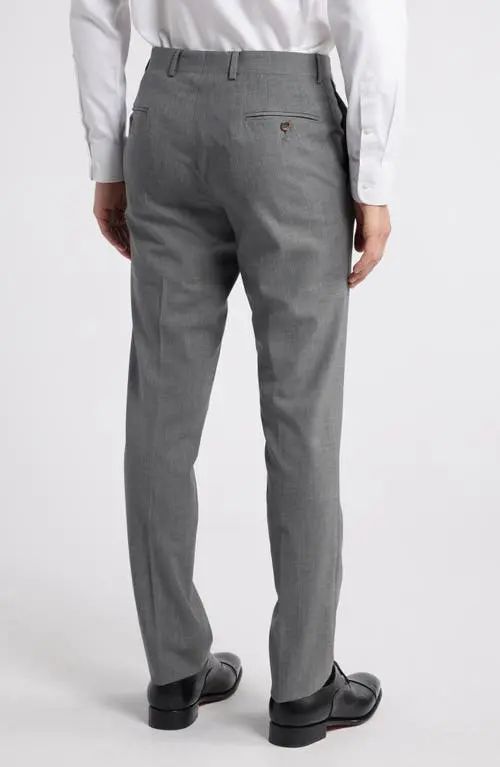 JACK VICTOR Patrick Flat Front Stretch Wool Dress Pants - Medium Grey