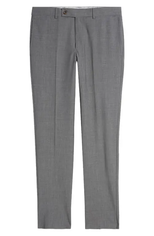 JACK VICTOR Patrick Flat Front Stretch Wool Dress Pants - Medium Grey