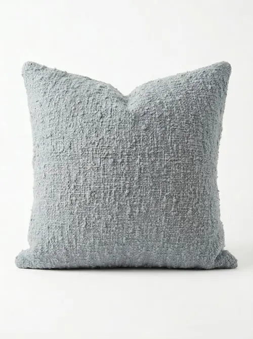 Anaya Cozy Cotton Boucle Pillow With Down Insert - Cloud Grey
