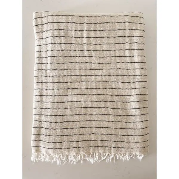 Anaya Striped Turkish Cotton Crinkled Throw