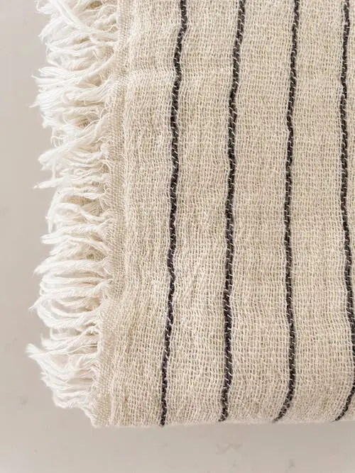 Anaya Striped Turkish Cotton Crinkled Throw