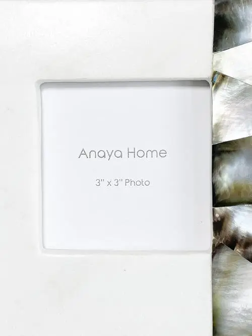 Anaya Grey Mother Of Pearl Marble Picture Frames - White
