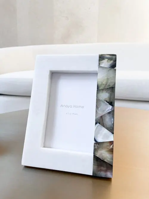 Anaya Grey Mother Of Pearl Marble Picture Frames
