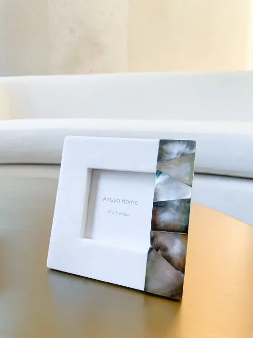 Anaya Grey Mother Of Pearl Marble Picture Frames