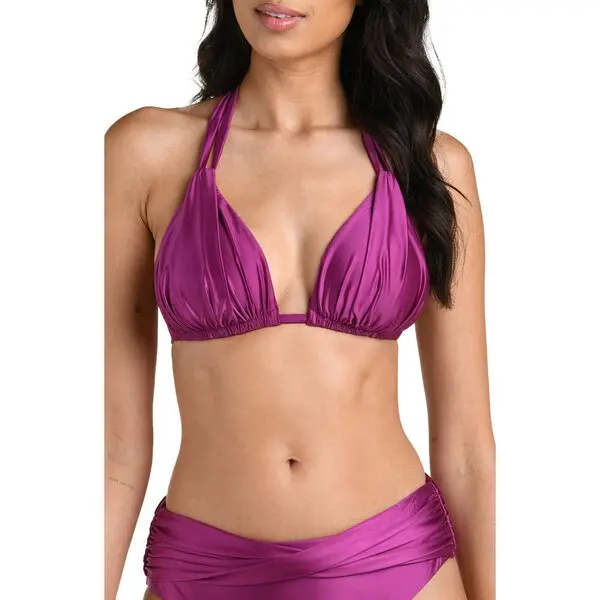 La Blanca Earth Halter Bikini Top - Berry