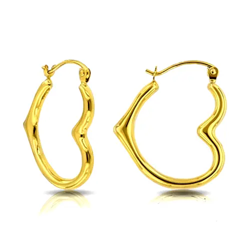 DONATELLO GIAN Name' Hanging Heart Hoop Earrings - Gold