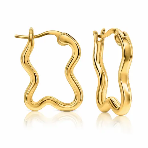 DONATELLO GIAN Tone Wavy Hoop Earrings - Gold