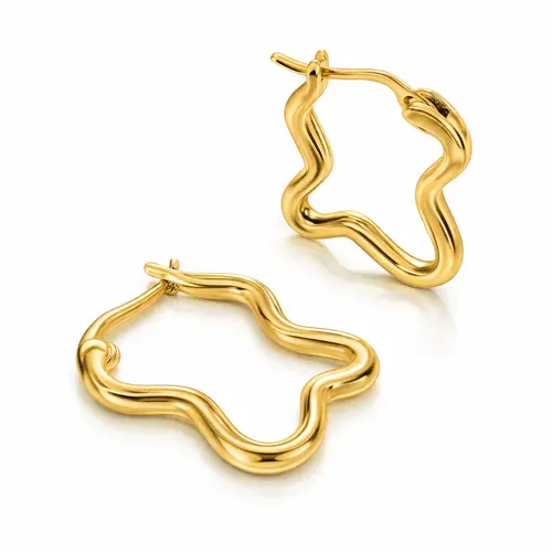 DONATELLO GIAN Tone Wavy Hoop Earrings - Gold